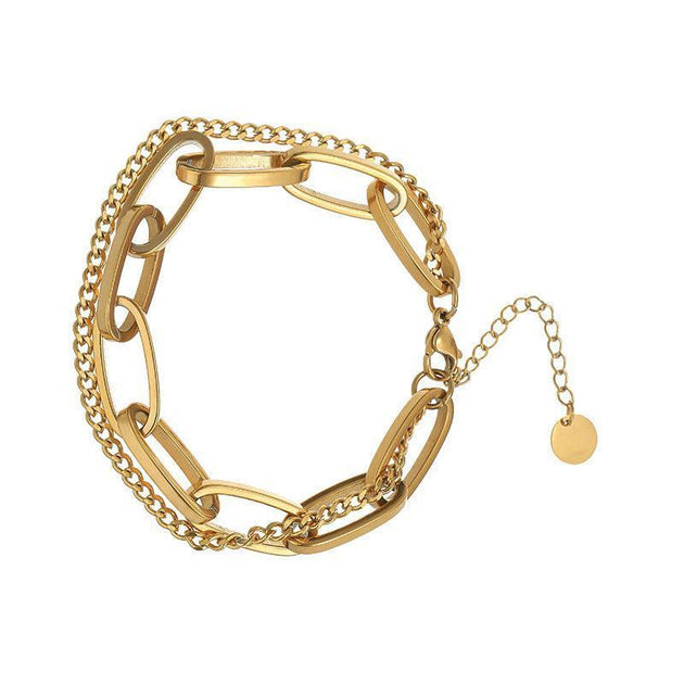 Gold Double Layer Bracelet – Versatile Layered Design for a Sophistica ...